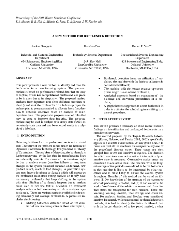 (PDF) A new method for bottleneck detection
