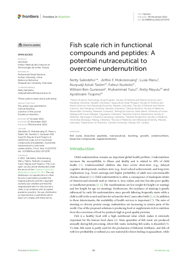 (PDF) Fish scale rich in functional compounds and peptides: A potential nutraceutical to ...