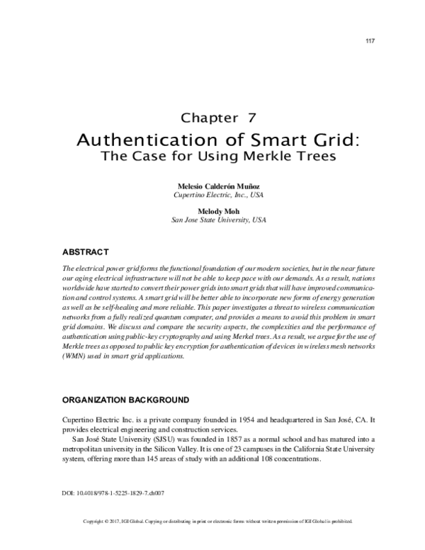 (PDF) Authentication of Smart Grid