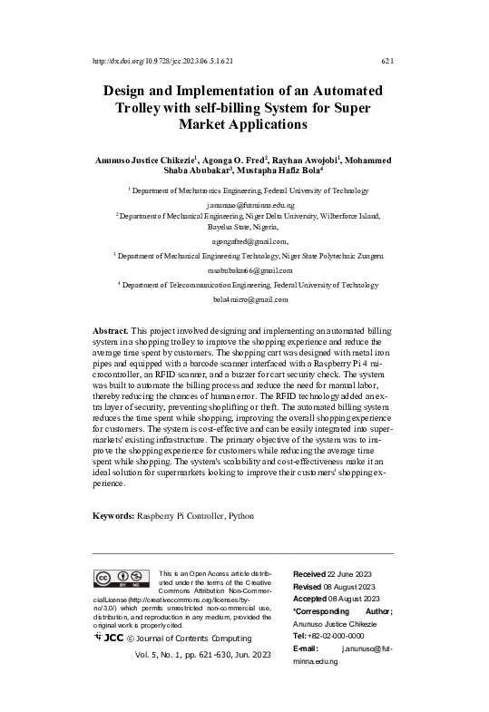 (PDF) Design and Implementation of an Automated Trolley with self ...