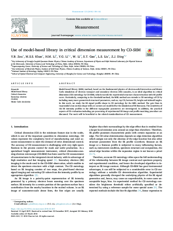 (PDF) Use of model-based library in critical dimension measurement by ...