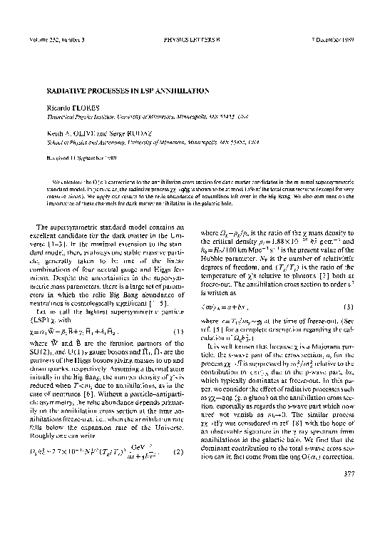 (PDF) Radiative processes in LSP annihilation
