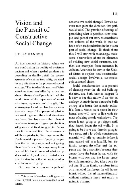 (PDF) Vision and the Pursuit of Constructive Social Change