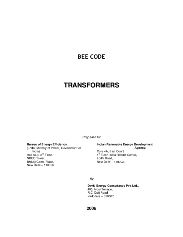 (PDF) BEE CODE TRANSFORMERS