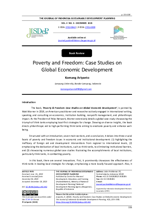 Poverty and Freedom: Case Studies on Global Economic Development