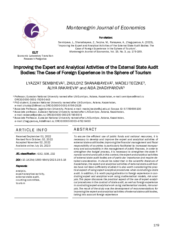 (PDF) Improving the Expert Аnd Analytical Activities of the External ...