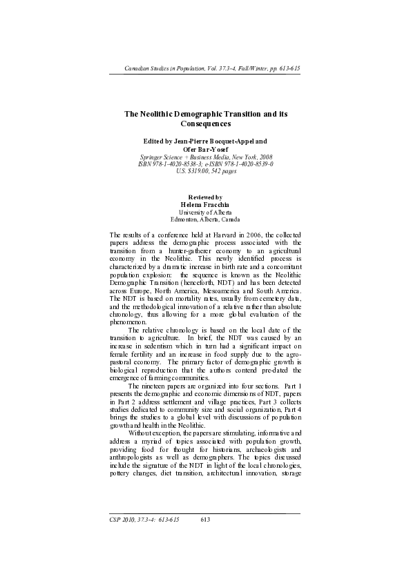 (PDF) The Neolithic Demographic Transition and its Consequences