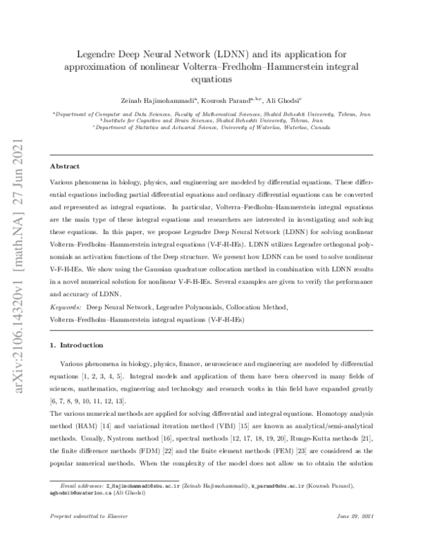 Pdf Legendre Deep Neural Network Ldnn And Its Application For Approximation Of Nonlinear