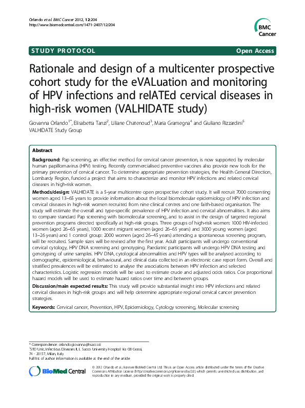(PDF) Rationale and design of a multicenter prospective cohort study for the eVALuation and ...