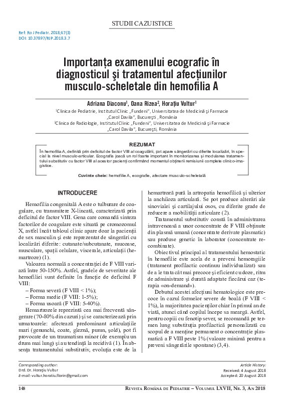 (PDF) Importanţa examenului ecografic în diagnosticul şi tratamentul ...