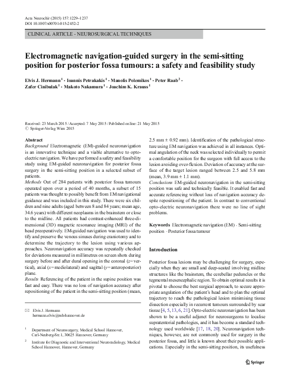 (PDF) Electromagnetic navigation-guided surgery in the semi-sitting ...