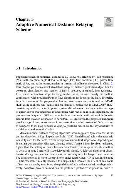 (PDF) Adaptive Numerical Distance Relaying Scheme