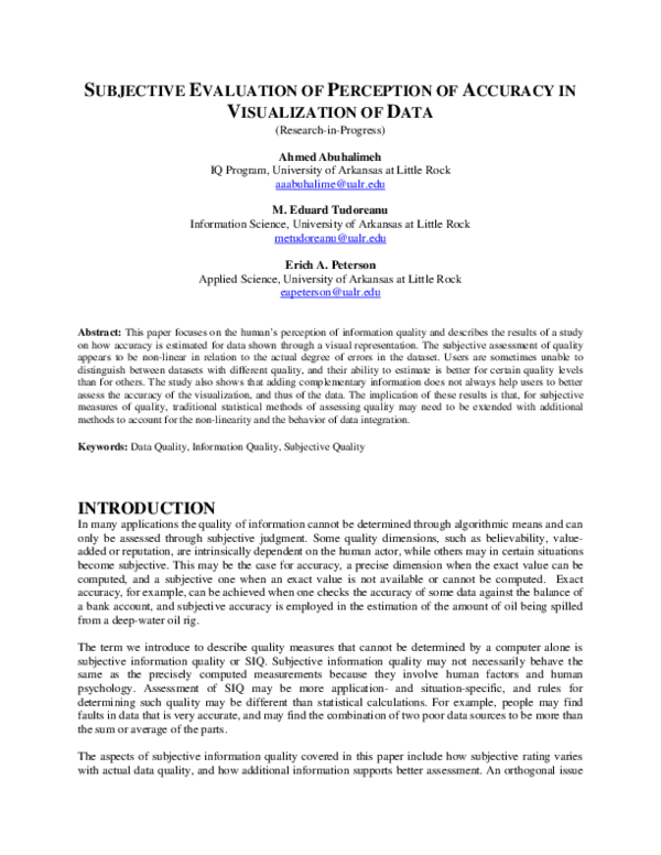(PDF) Subjective evaluation of perception of accuracy in visualization ...
