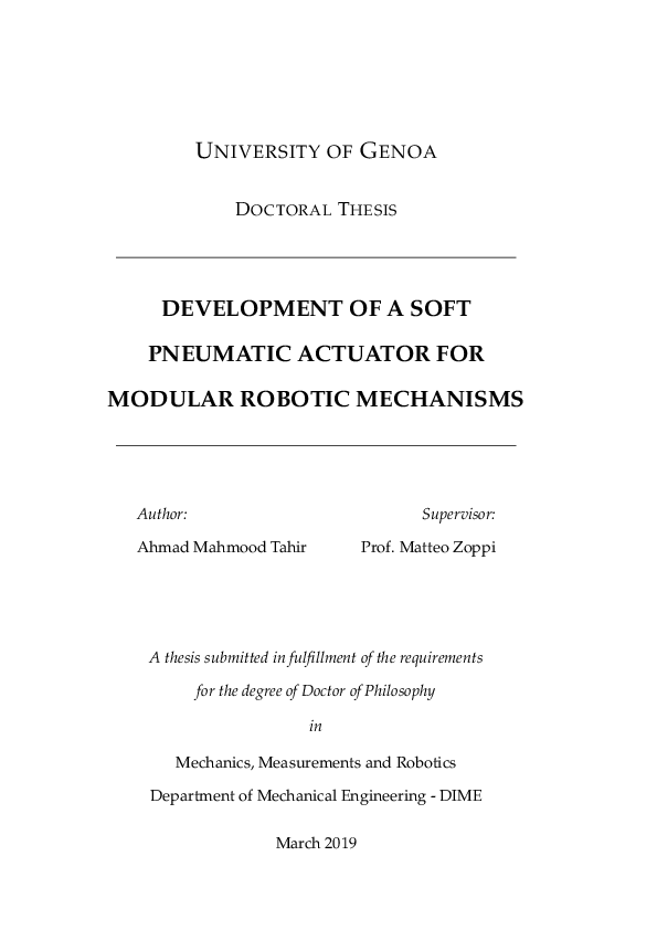 (PDF) Development of a Soft Pneumatic Actuator for Modular Robotic Mechanisms