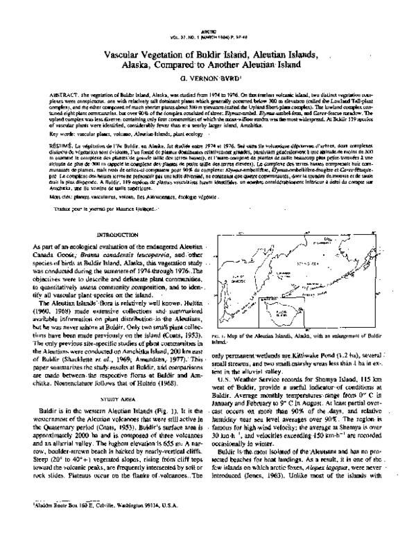 (PDF) Vascular Vegetation of Buldir Island, Aleutian Islands, Alaska ...