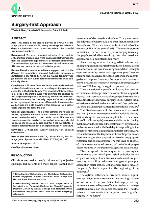 (PDF) Surgery-first Approach