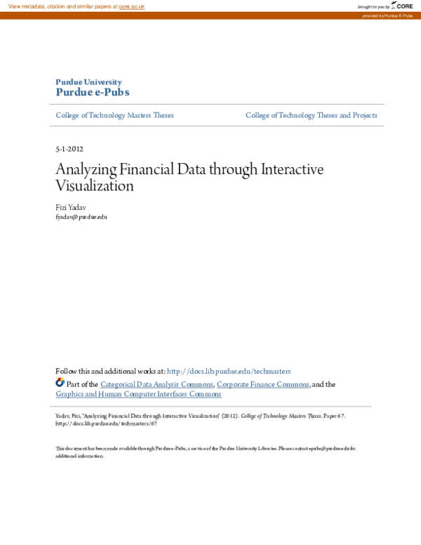 (PDF) Analyzing financial data through interactive visualization