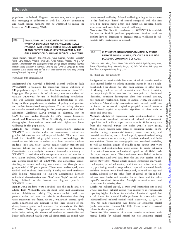 (PDF) P66 Translation and validation of the swahili warwick edinburgh ...