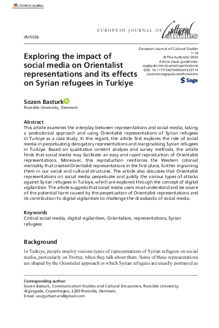 (PDF) Exploring the impact of social media on Orientalist ...