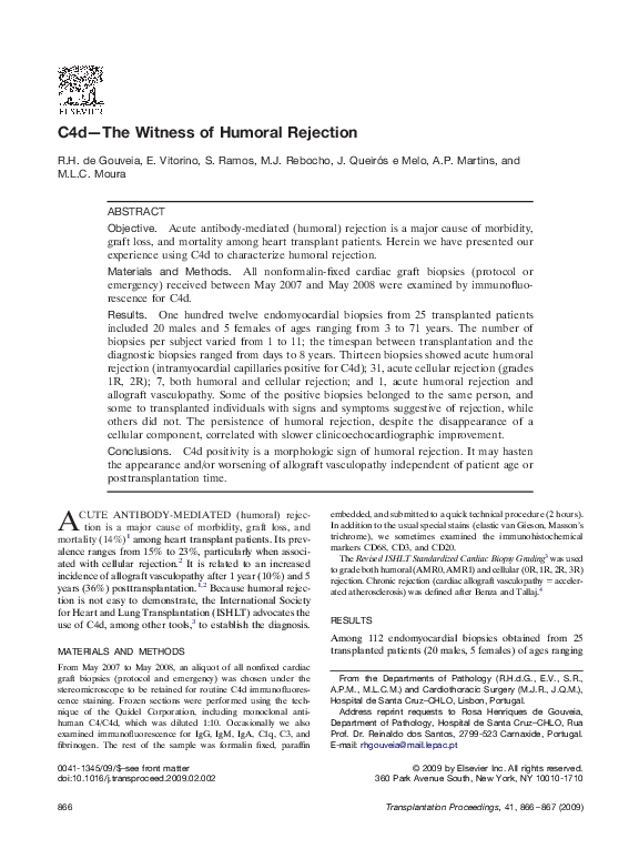 (PDF) C4d—The Witness of Humoral Rejection