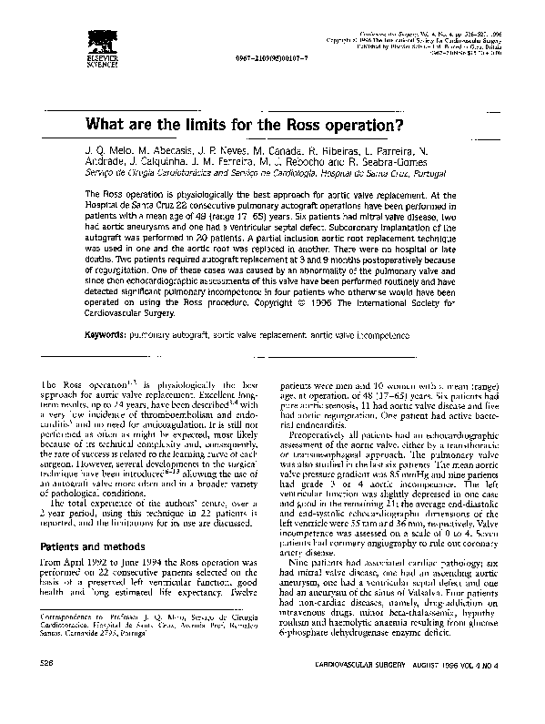 (PDF) What are the limits for the Ross operation?