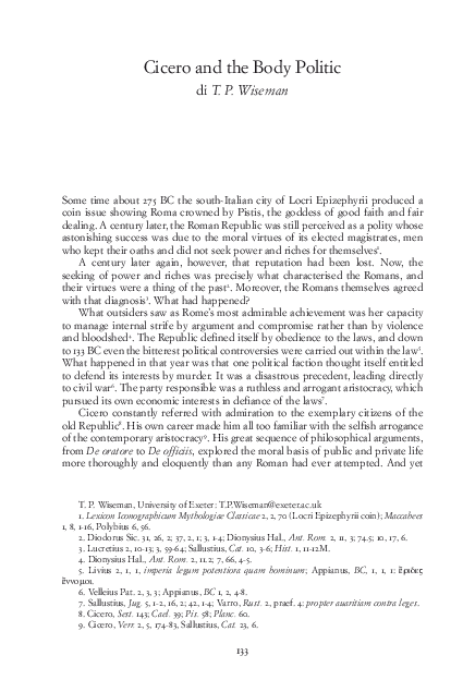 (PDF) Cicero and the Body Politic
