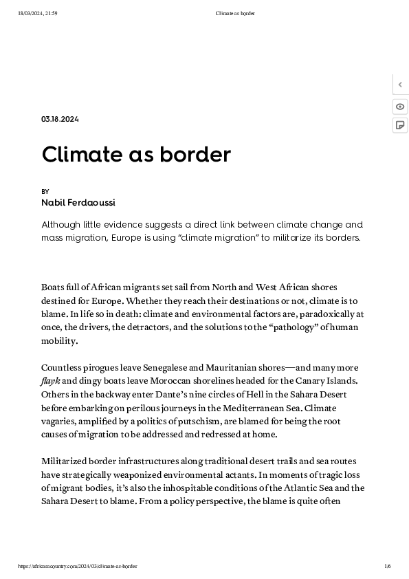 (PDF) Climate as border