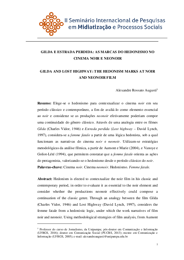 (PDF) Gilda e Estrada Perdida