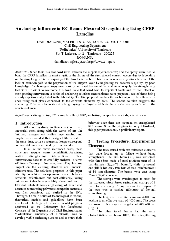 (PDF) Anchoring influence in RC beams flexural strengthening using CFRP ...