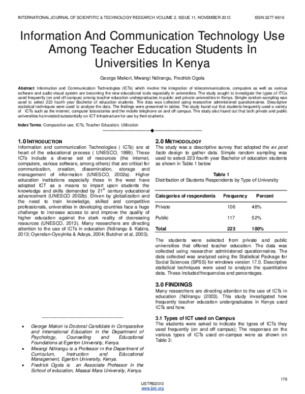 (PDF) Information And Communication Technology Use Among Teacher ...
