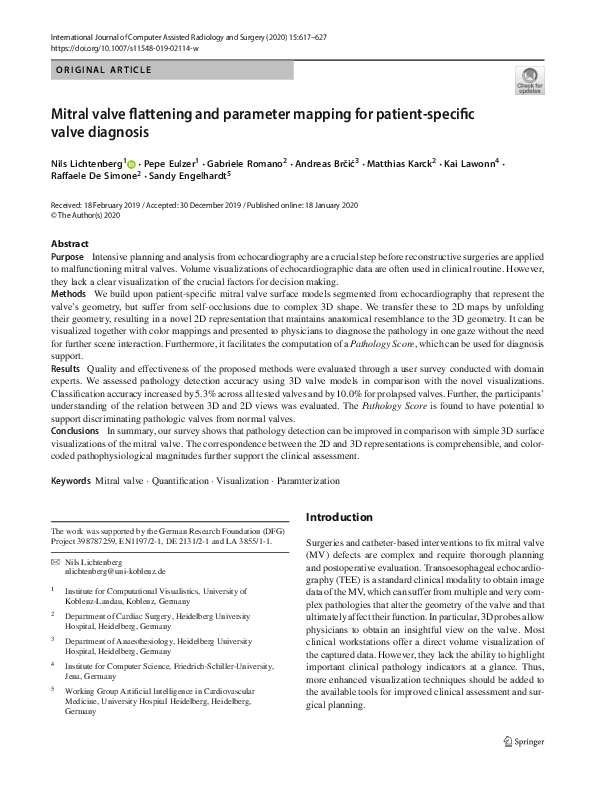 (PDF) Mitral valve flattening and parameter mapping for patient ...