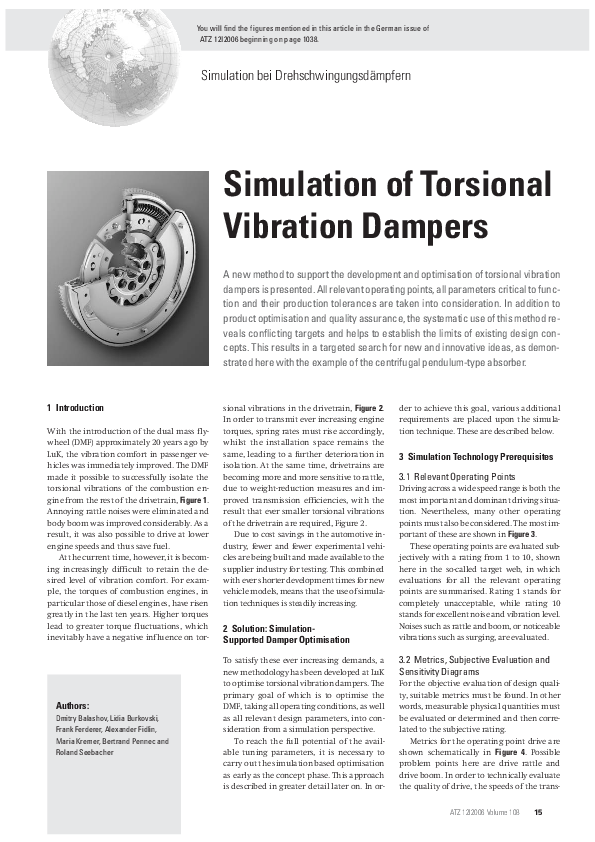 (PDF) Simulation of torsional vibration dampers