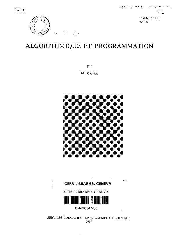 (PDF) Algorithmique et programmation