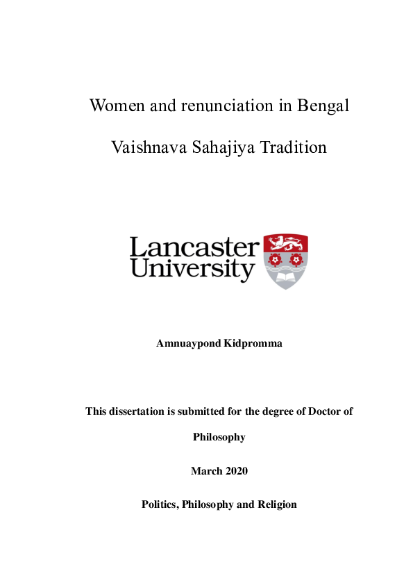 (PDF) Women and renunciation in Bengal Vaishnava Sahajiya tradition