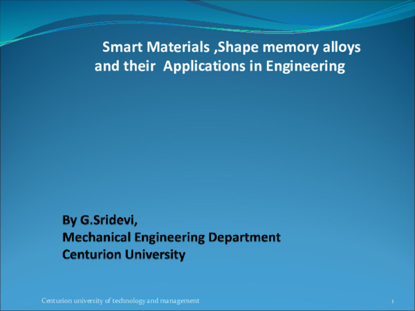 (PDF) Shape Memory Alloys in Engineering Applications