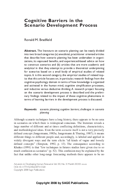 (PDF) Cognitive Barriers in the Scenario Development Process