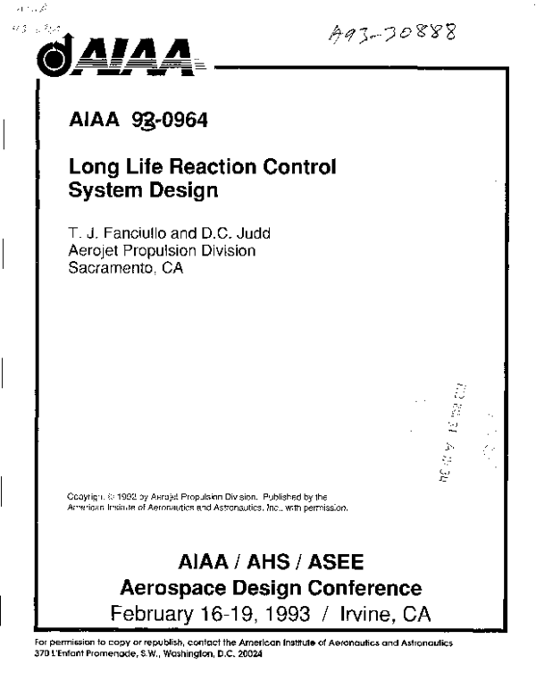 (PDF) Long life reaction control system design | thomas fanciullo ...