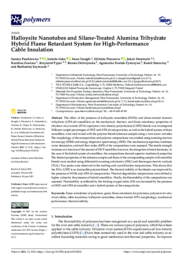 (PDF) Halloysite Nanotubes and Silane-Treated Alumina Trihydrate Hybrid ...