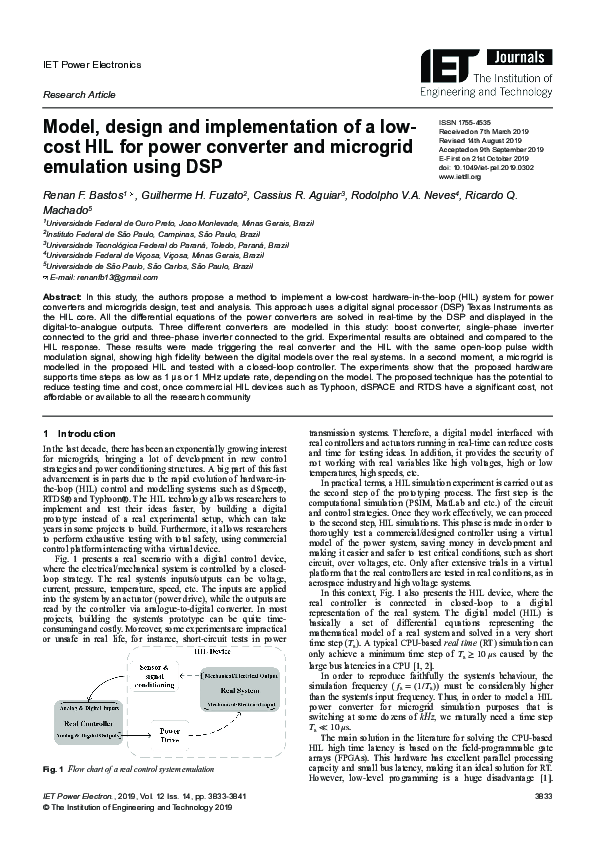 (PDF) Model, design and implementation of a low‐cost HIL for power converter and microgrid ...