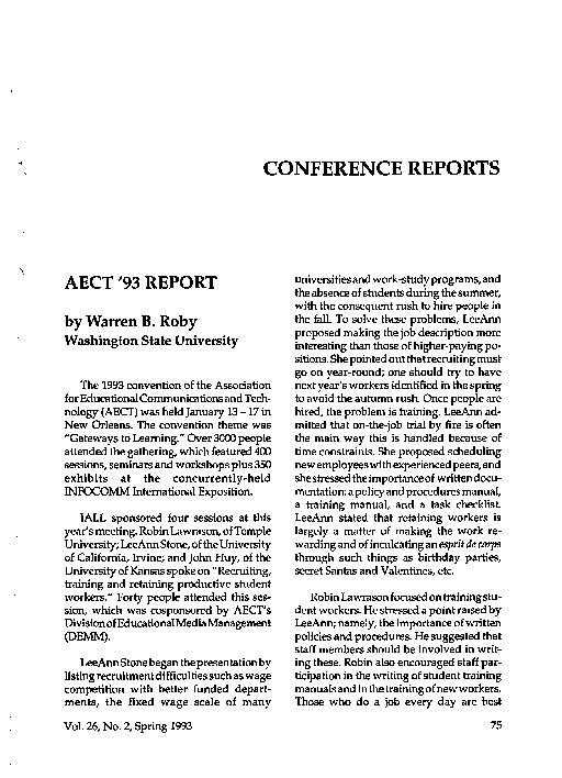 (PDF) Conference Reports