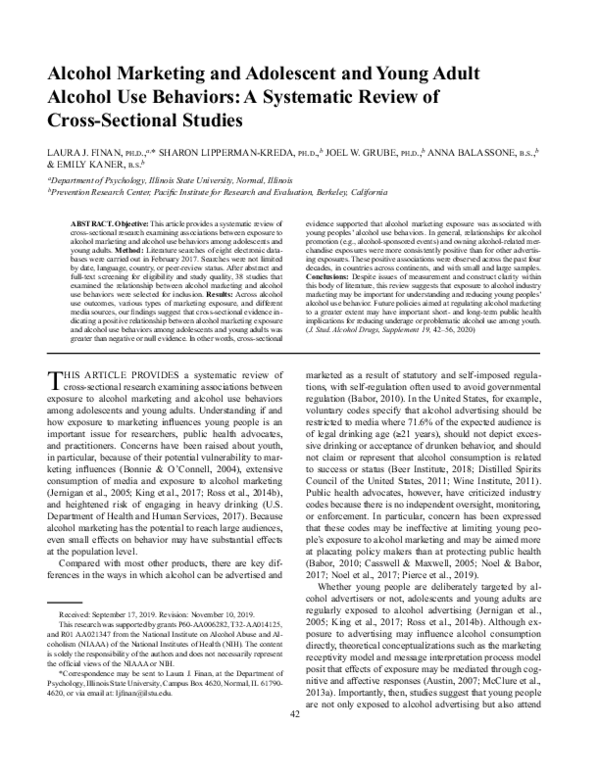 (PDF) Alcohol Marketing and Adolescent and Young Adult Alcohol Use ...