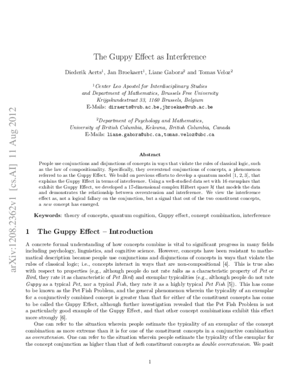 (PDF) The guppy effect as interference