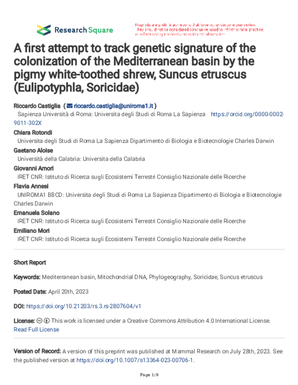 (PDF) A first attempt to track genetic signature of the colonization of ...