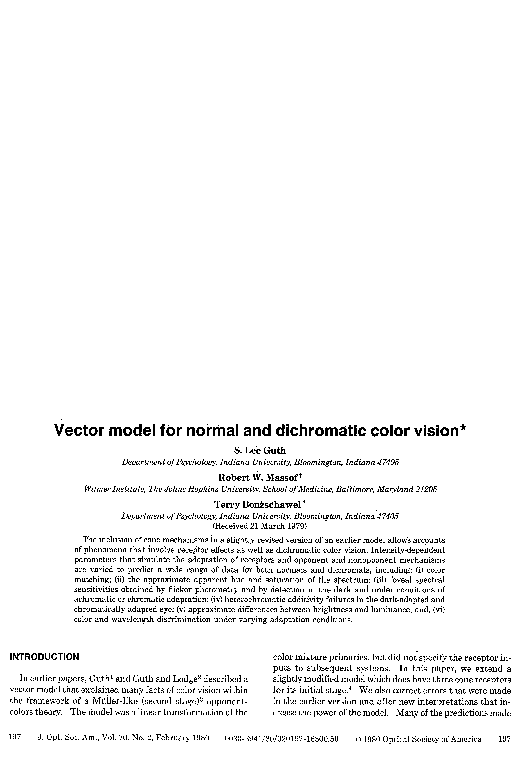 (PDF) Vector model for normal and dichromatic color vision