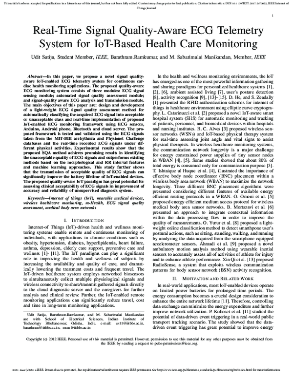 (PDF) Real-Time Signal Quality-Aware ECG Telemetry System for IoT-Based ...