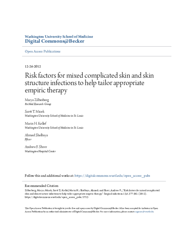 (PDF) Risk Factors for Mixed Complicated Skin and Skin Structure ...