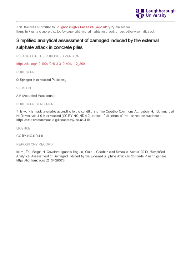 (PDF) Simplified Analytical Assessment of Damaged Induced by the ...