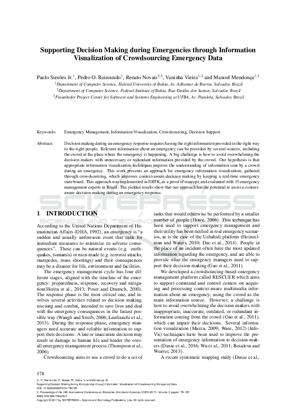 (PDF) Supporting Decision Making during Emergencies through Information Visualization of ...