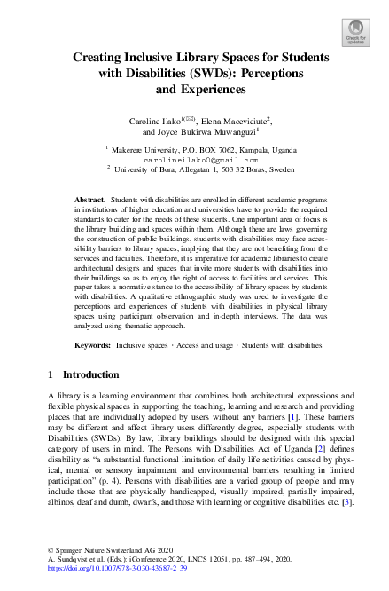 (PDF) Creating Inclusive Library Spaces for Students with Disabilities ...