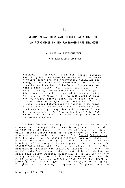 (PDF) Verbal Behaviorism and Theoretical Mentalism